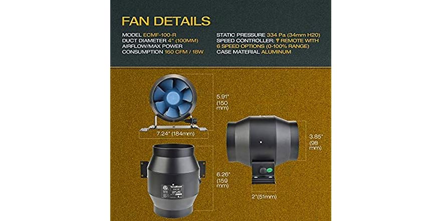 TerraBloom Inline Duct Fan