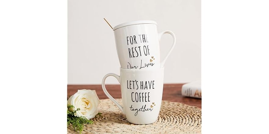 Ceramic Engagement Coffee Mug Set