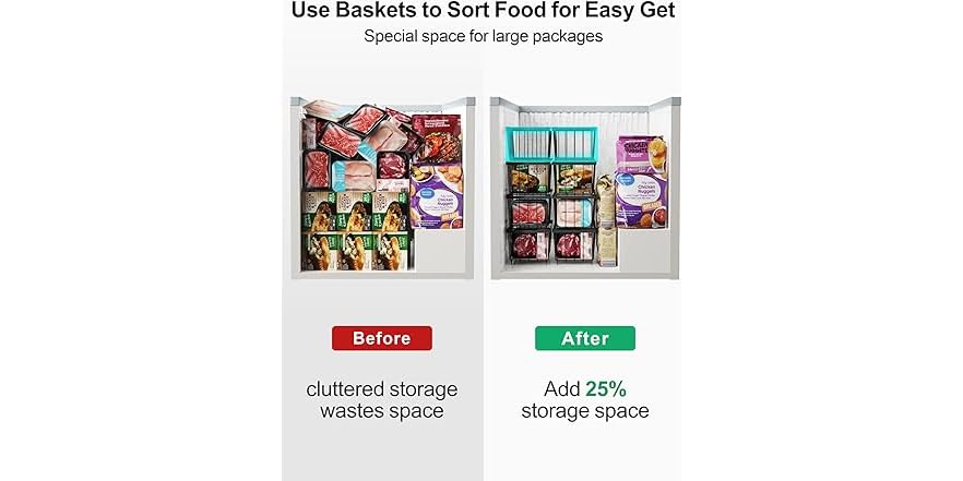 iSPECLE Freezer Organizer Bins - 4 Pack