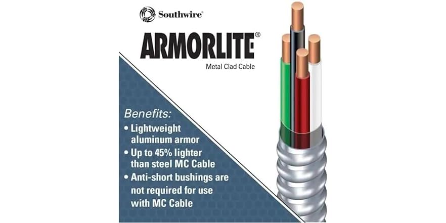 Southwire 10/3 125 ft Metal Clad Cable