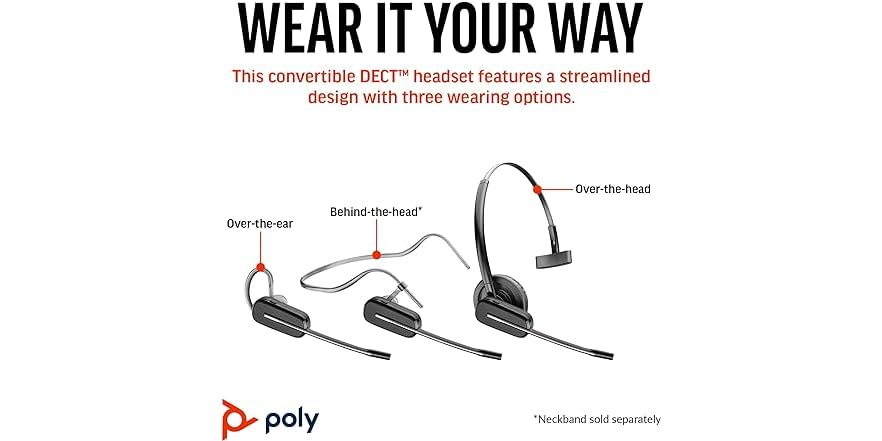 Plantronics PLTRNS-CS540#3 Poly CS540 Wireless DECT Heads (Open Box)
