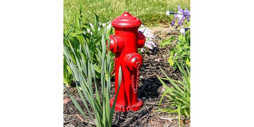 Sunnydaze Decor Hydrant Statue 14in Red