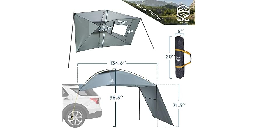 Coastrail Outdoor SUV Tailgate Sun Shade