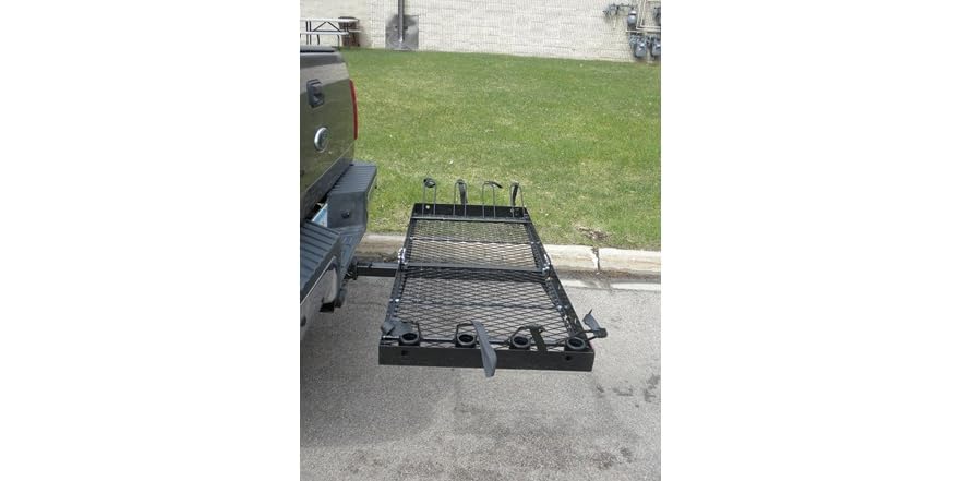 Tow Tuff Steel Cargo Carrier w/ Bike Rack, Black