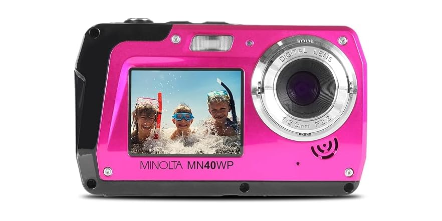 (NEW) Minolta 48 MP Dual Screen Waterproof Digital Camera MN40WP