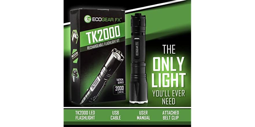 EcoGear FX TK2000 Tactical Flashlight Kit