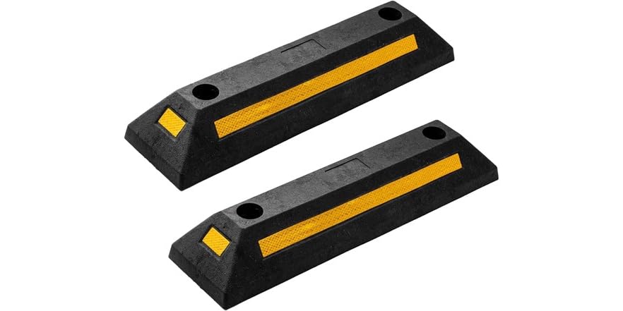 Zone Tech Heavy Duty Rubber Parking Guide - 2 Pcs