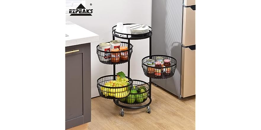 5-Tier Steel Kitchen Storage Tower