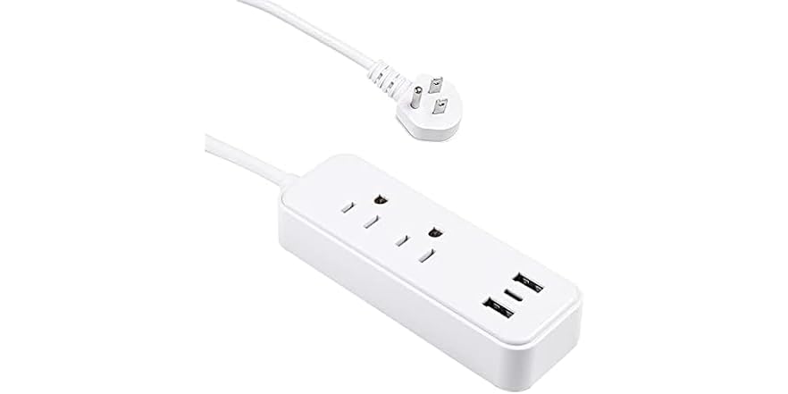 Clear Power 2-Outlet Power Strip