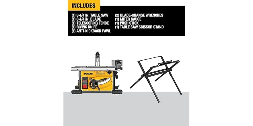 DEWALT DWE7485WS Portable Table Saw with Stand