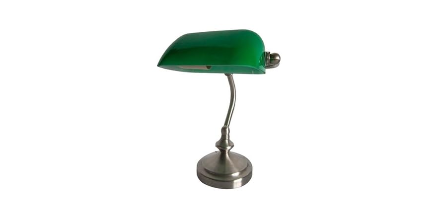 Traditional Mini Banker's Lamp with Glass Shade