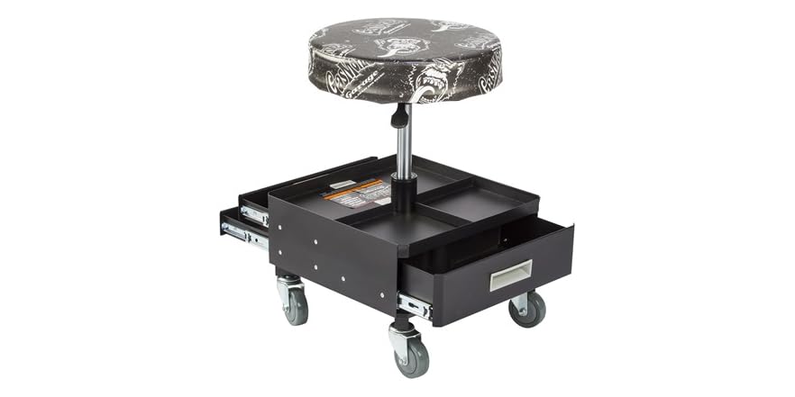 Pneumatic Garage Seat with Toolbox