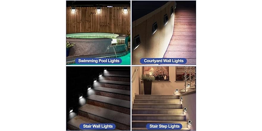 8 Pack Solar Step/Deck Lights