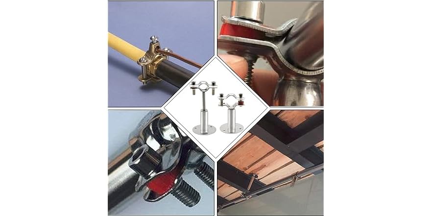 2 PC Ceiling Mount Pipe Clamp Support