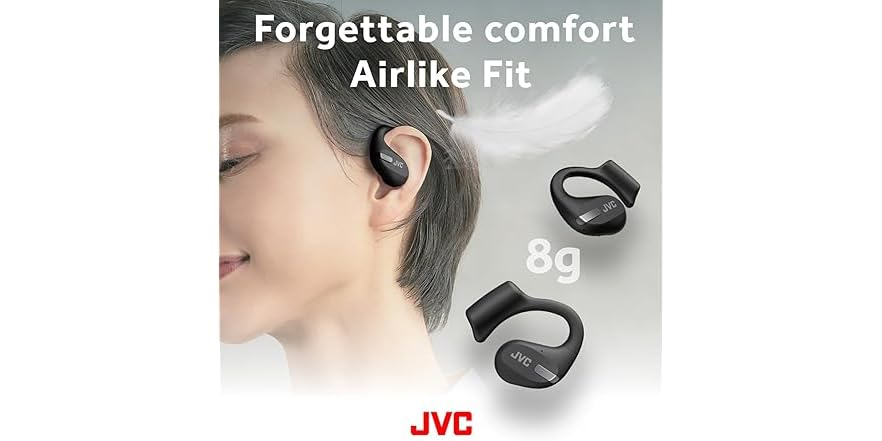 (NEW) JVC Nearphones Open Ear True Wireless Earbuds (Open Box)