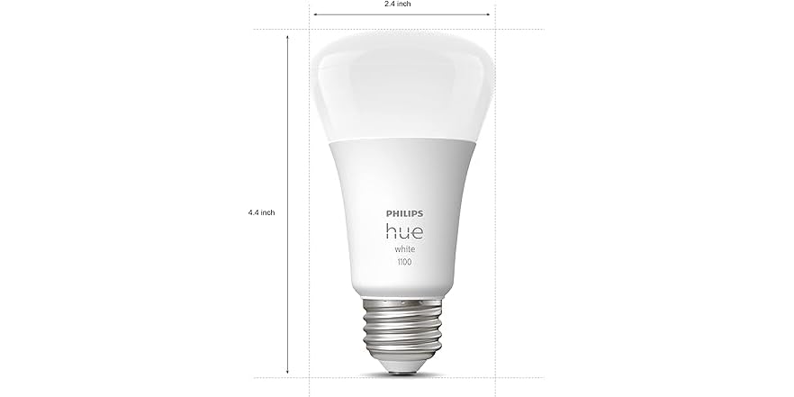 Philips Hue White A19 Medium Lumen Smart Bulb, 4 Count (Pack of 2)