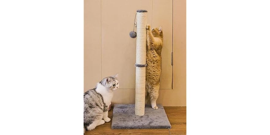 POLIPETS 32” Tall Scratching Post with Toy Ball