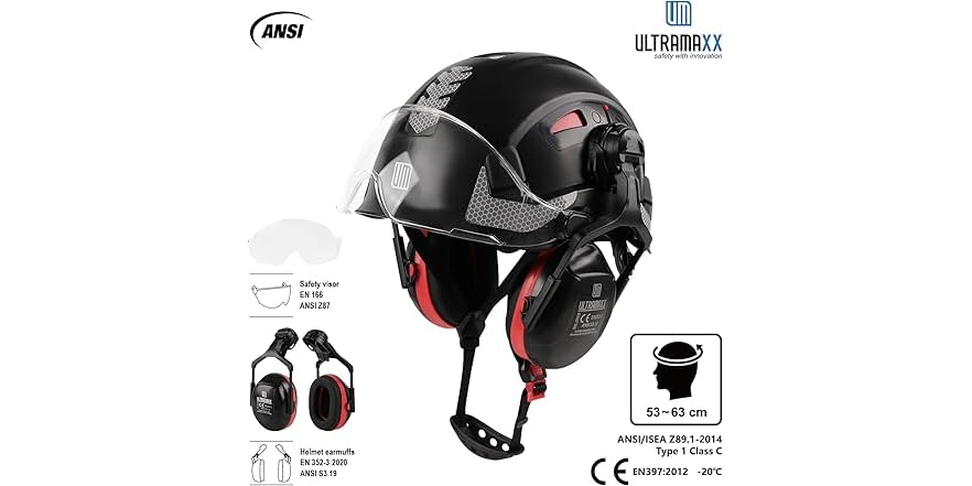 Safety Hard Helmet Hat & Ear Protection