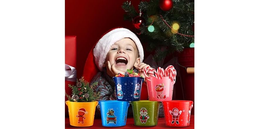 48 Pcs Small Plastic Christmas Buckets