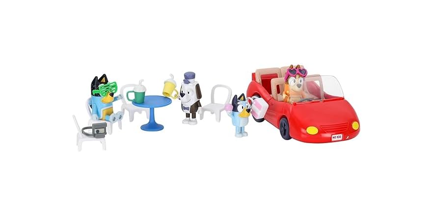 BLUEY Escape Convertible Vehicle Figures 4pk