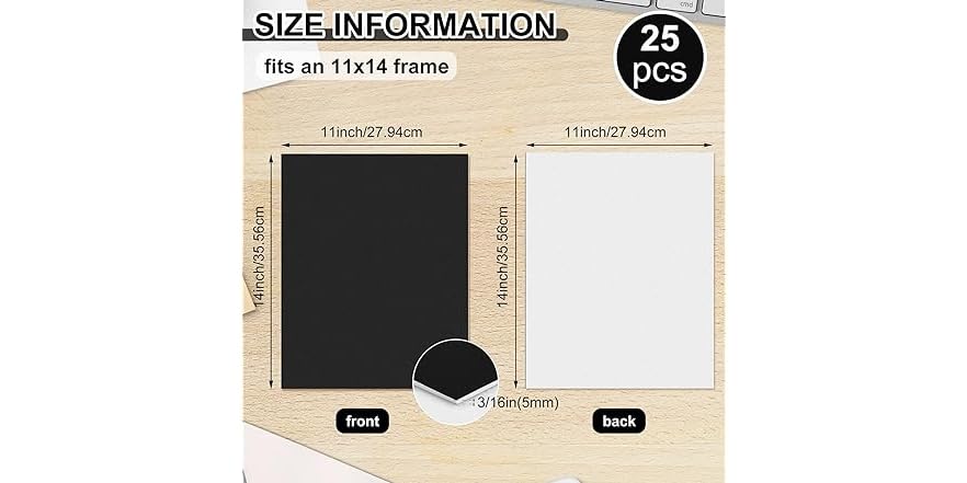 25 Pcs Cardboard Mat for Picture Frame