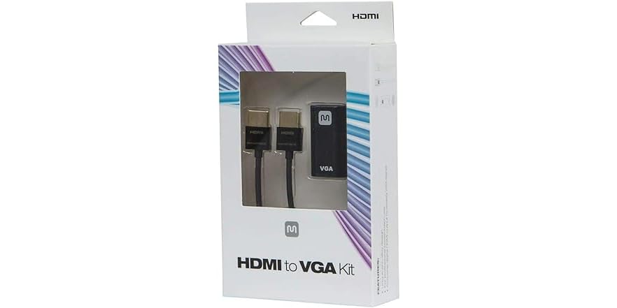 Monoprice HDMI to VGA Kit - with Ultra-Slim HDMI cable