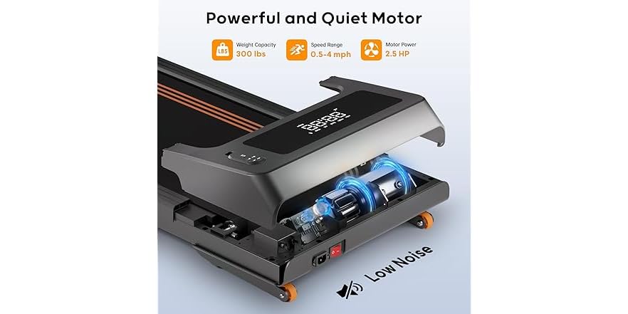 HitGo 2-in-1 Under Desk Treadmill with 9% Auto Incline