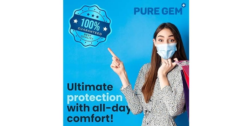 (150 PK) PURE GEM Single Use Disposable Fask Masks