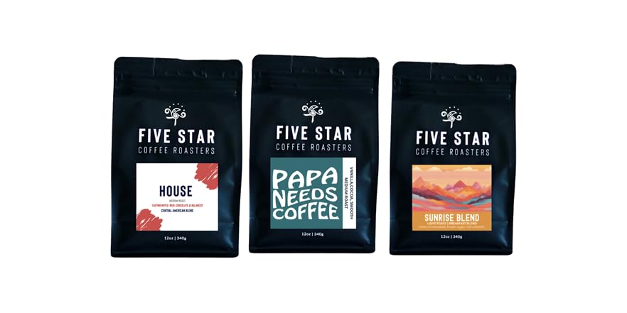 (3 Pack) Five Star Coffee Roasters Whole Bean