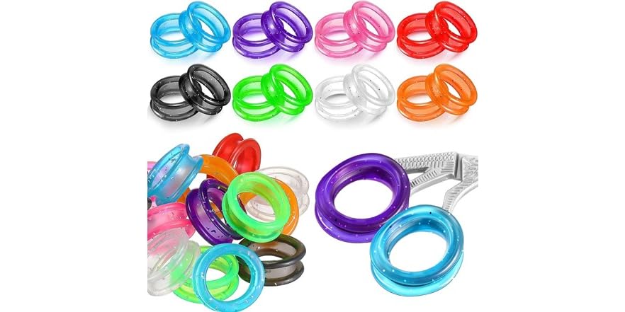 48 Pcs Silicone Scissor Finger Rings