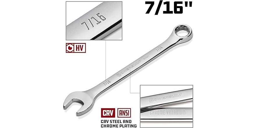 Powerbuilt SAE Combination Wrench 7/16"