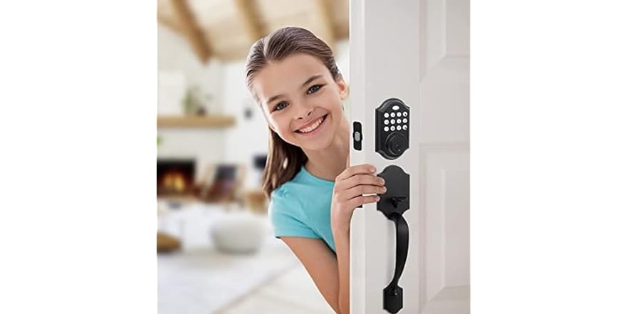 NeuType Black Keyless Entry Door Lock with Handle