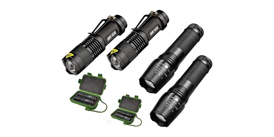Army Gear Tactical Flashlights (4 Pack)