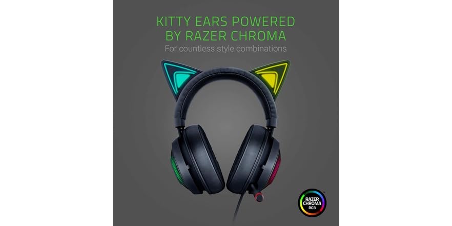 Razer Kraken Kitty RGB USB Gaming Headset- Classic Black