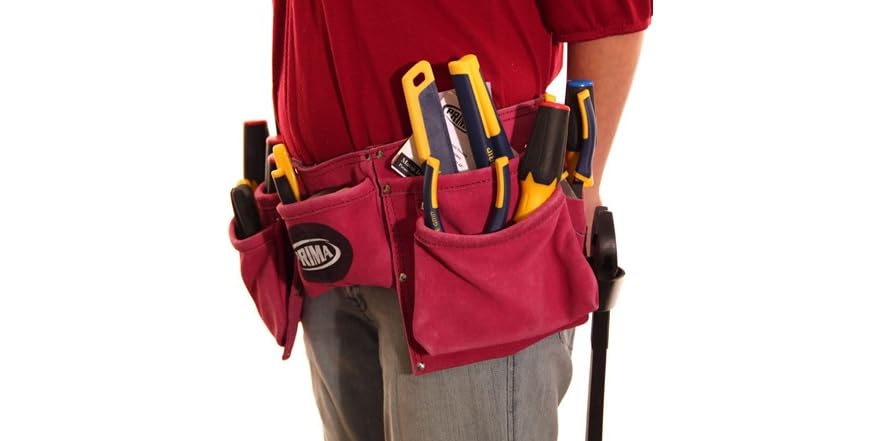 Graintex 8-Pocket Pink Leather Tool Belt