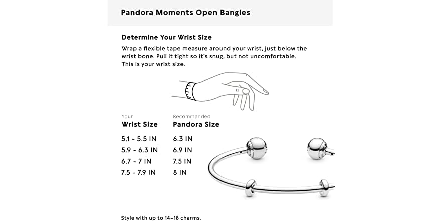 Pandora 596477-3 19cm, 7.5 inches Pandora Silver open ban (Open Box)