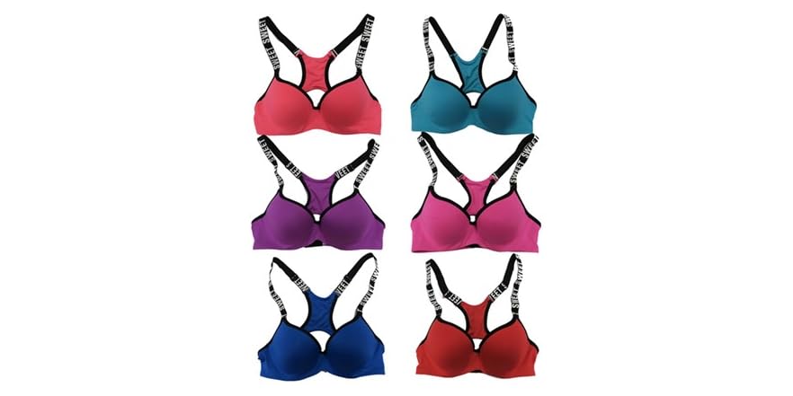 6Pk Solid Color Bras