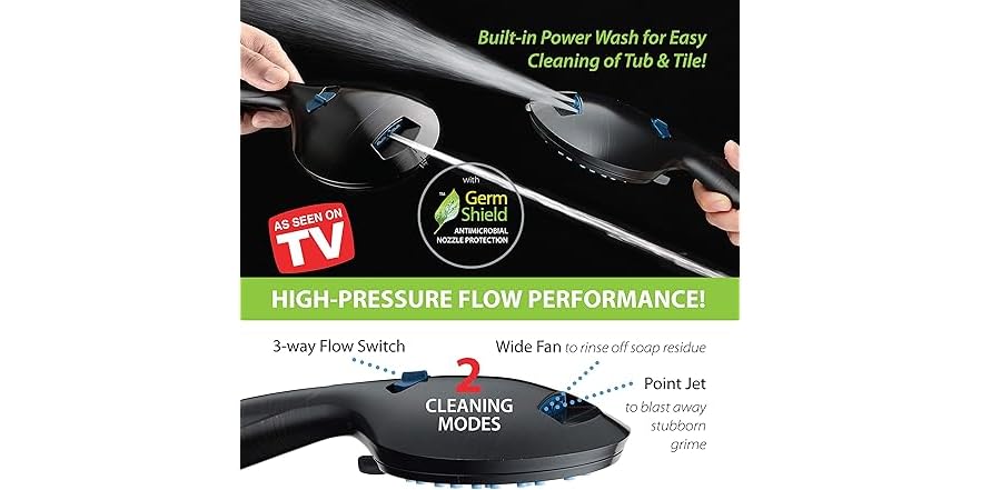 AquaCare Shower Head Combo w/ Germ Shield