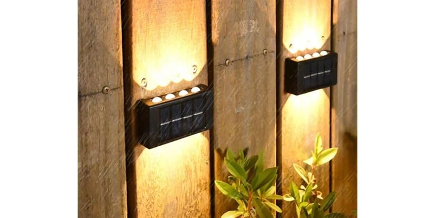 4-Pack Solar Wall Light Sconces