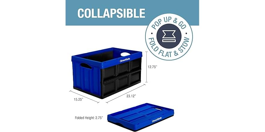 3PK CleverMade Collapsible Storage Bin - 62L