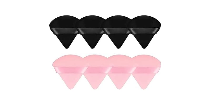 8 Pieces Triangle Powder Puff Pink and Black
