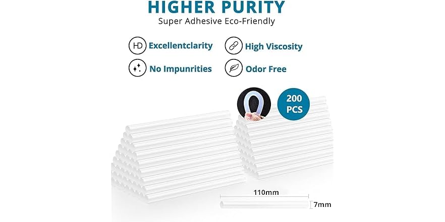 TILSWALL 200pcs Hot Glue Sticks White