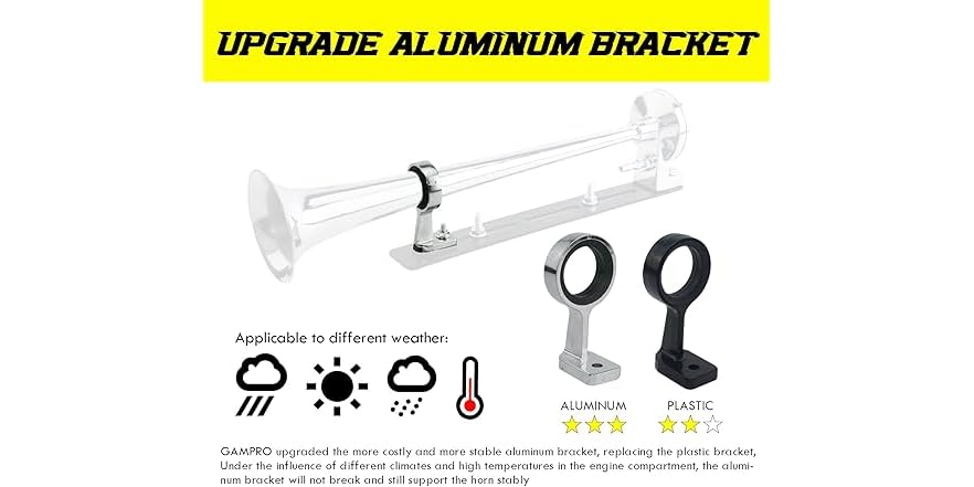 GAMPRO 12V 150DB Air Horn with bracket Kit