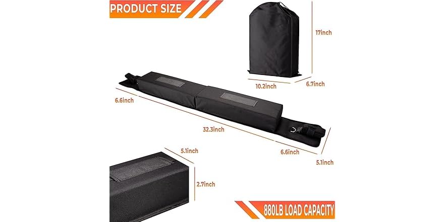 ZONETCH Soft Roof Rack Pads Heavy Duty, 2 Sets