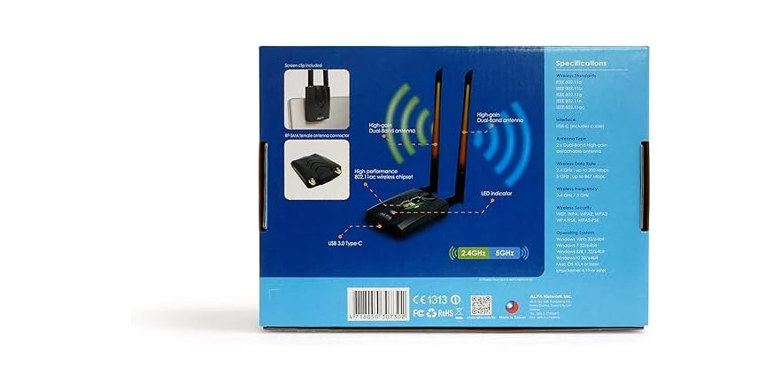 Type-C WiFi USB Wireless Wi-Fi Adapter