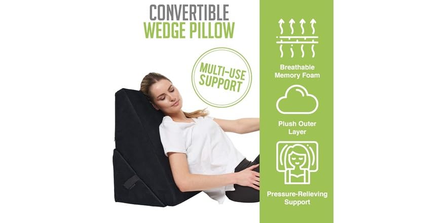 AllSett Health Foldable Bed Wedge Pillow (Open Box)