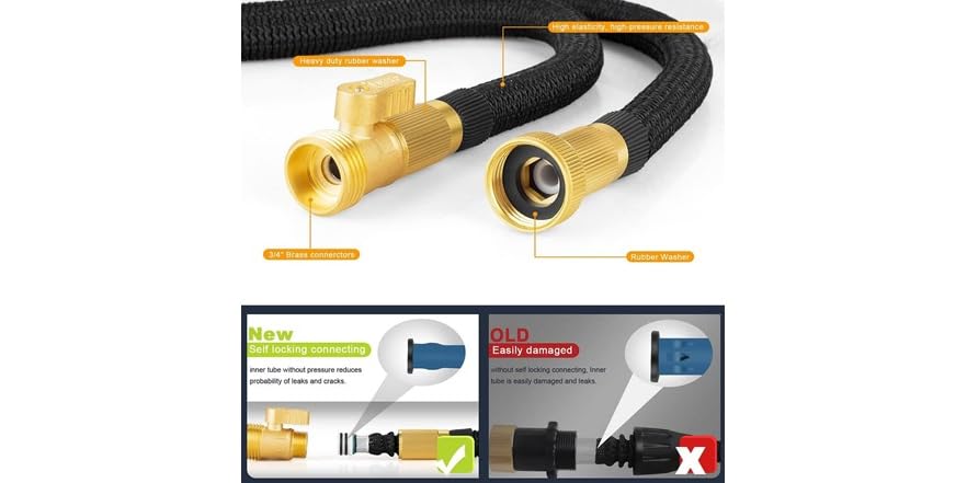 75ft Expandable Garden Hose with Nozzle