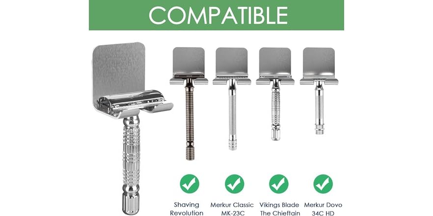 4 Pack Wall Mounted Safety Razor Holder