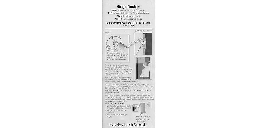 Hinge Doctor HA2A-HA2b Residential Tools