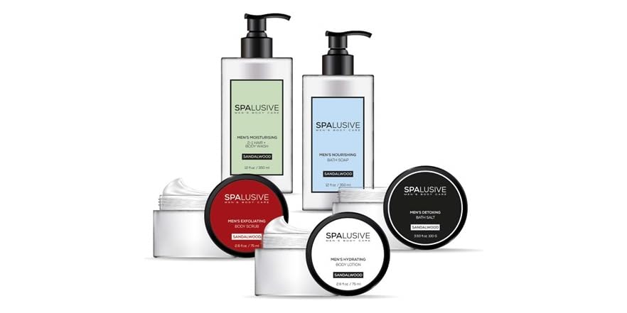 SpaLusive Luxury Spa Gift Set for Men 7 Piece